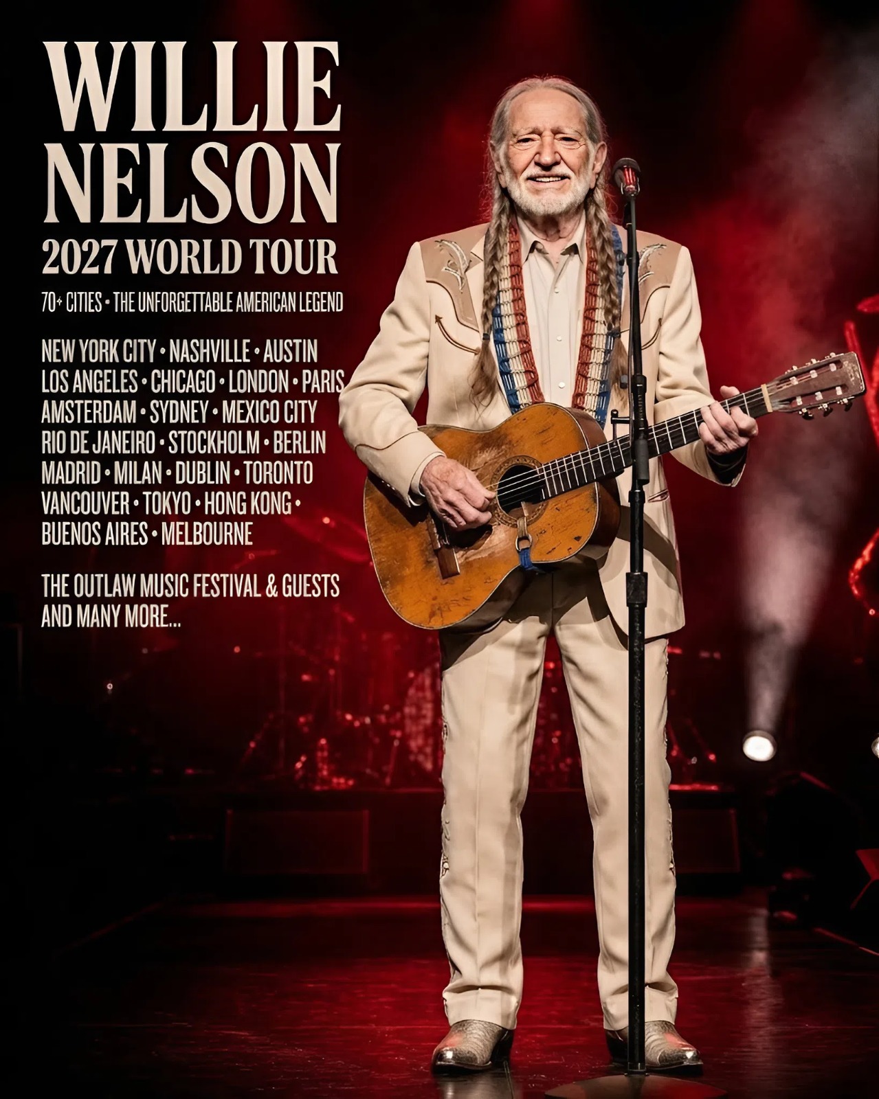 WILLIE NELSON ANNOUNCES 2027 WORLD TOUR, IGNITING EXCITEMENT AMONG ...